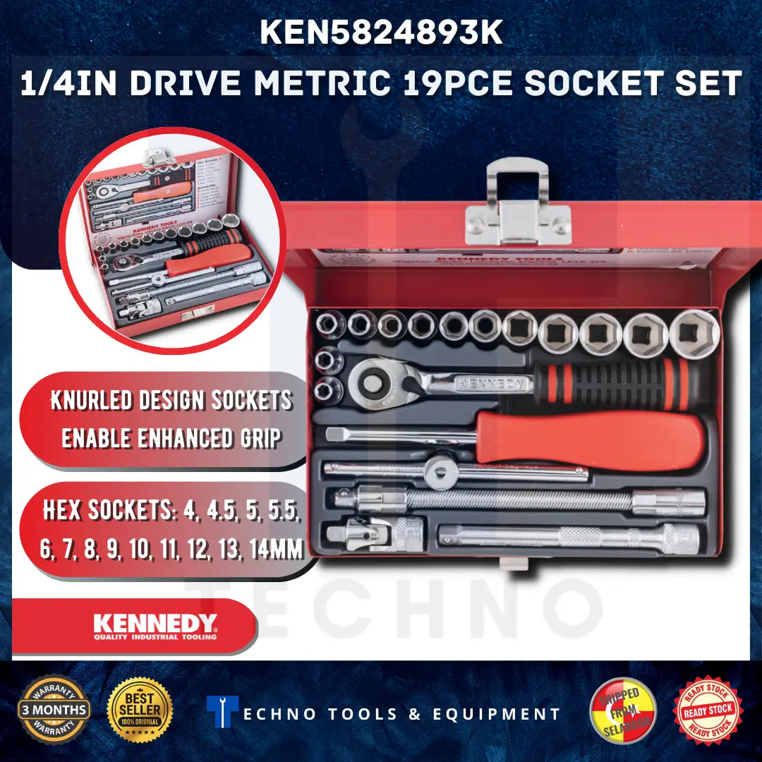 KENNEDY KEN5824893K SOCKET SET 1/4" DR 19-PCE – Techno Tools & Equipment