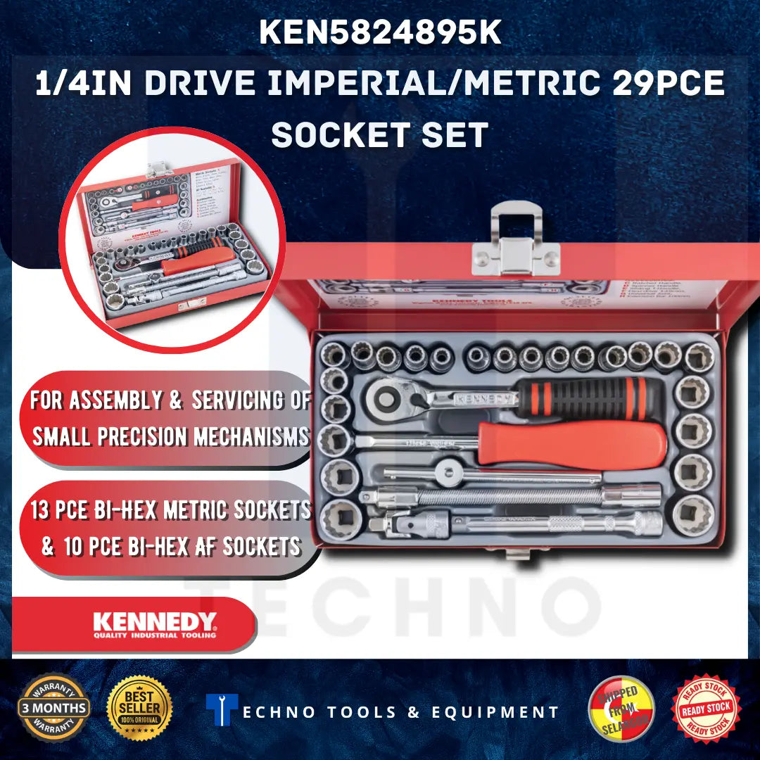 KENNEDY KEN5824895K SOCKET SET 1/4" SQ DR 29-PCE KEN-582-4895K – Techno ...