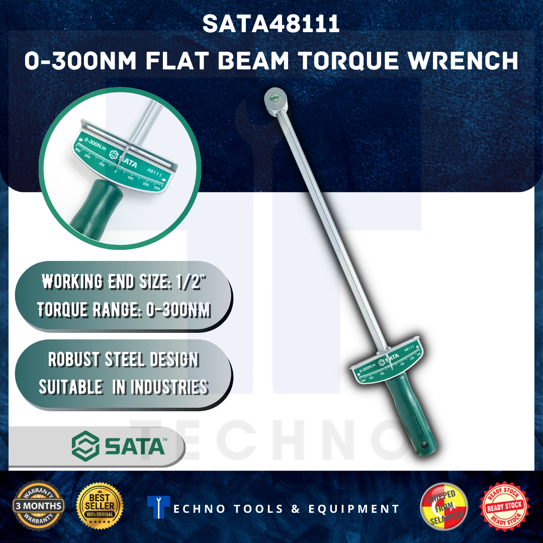SATA FLAT BEAM TORQUE WRENCH 48111 1/2" 0-300N.M ID33301 – Techno Tools ...