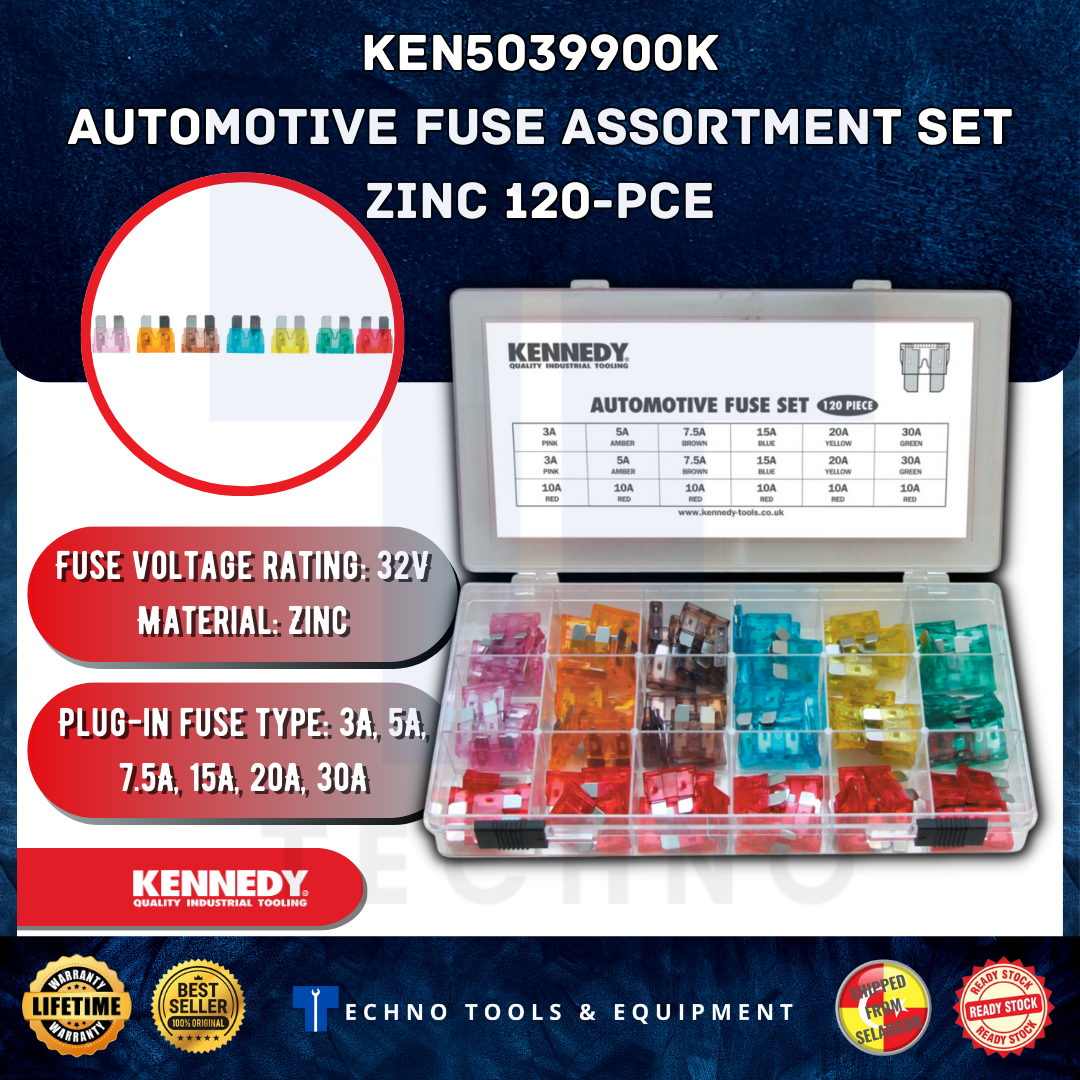 KENNEDY AUTOMOTIVE FUSE ASSORTMENT SET ZINC 120-PCE KEN5039900K ...