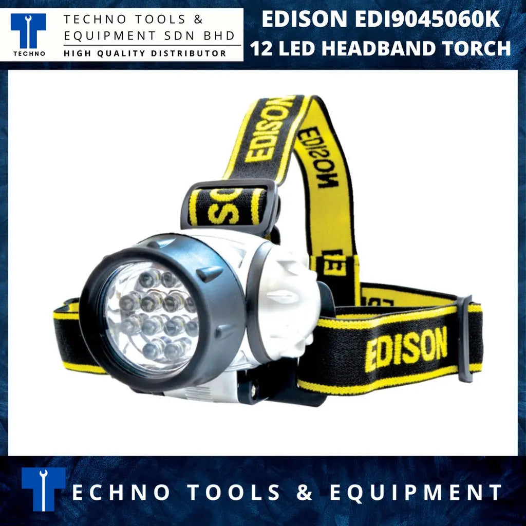 EDISON EDI9045060K U.K. 12 LED Headband Torch – Techno Tools & Equipment