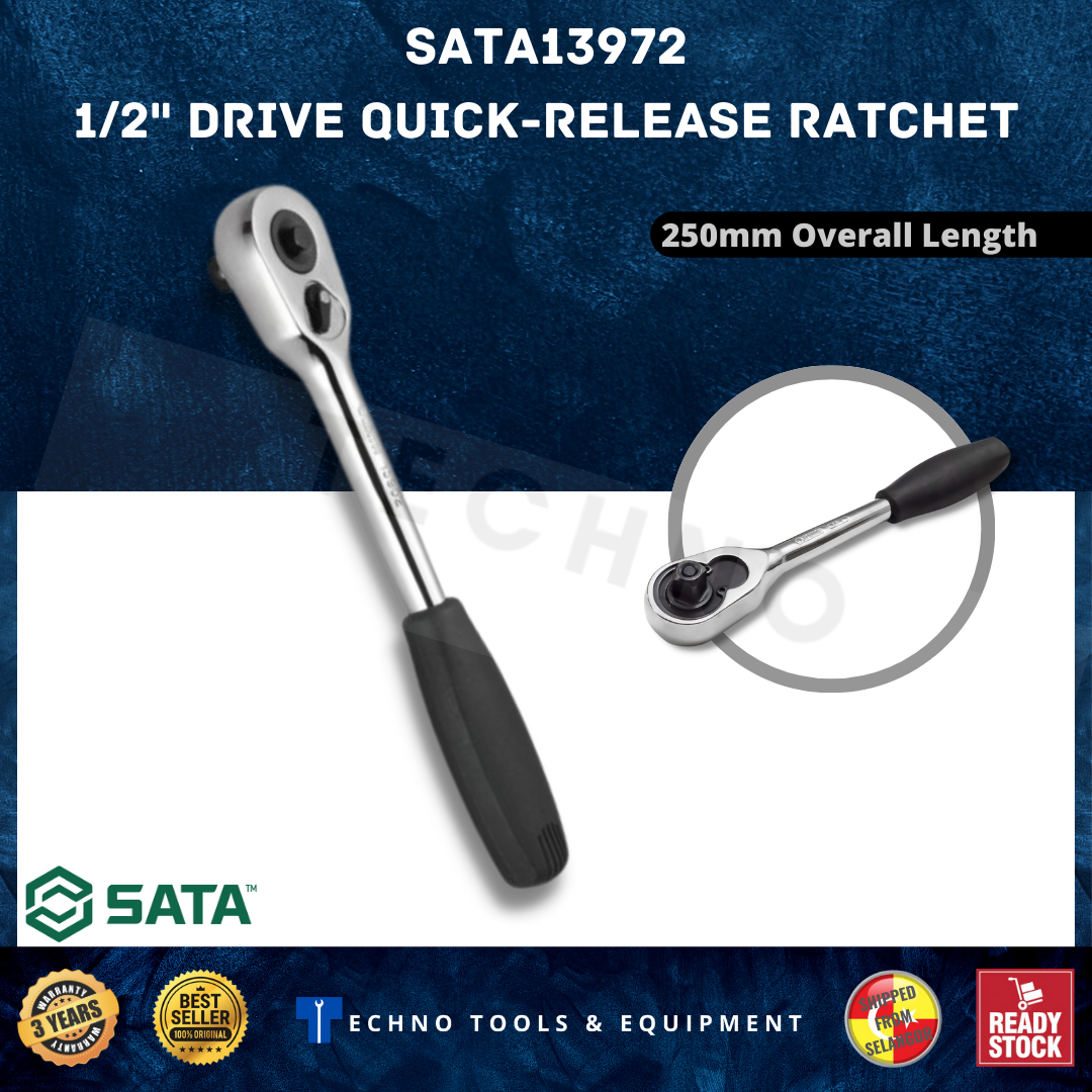 SATA 13972 (13902 ) 1/2" DRIVE QUICK-RELEASE RATCHET HANDLE ( TEAR DRO ...