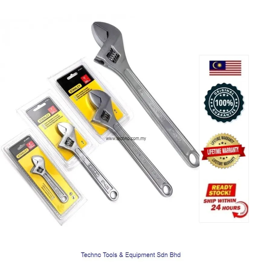 STANLEY Adjustable Wrench Spanner 4"–15" | Series 87-430 to 87-435 ...