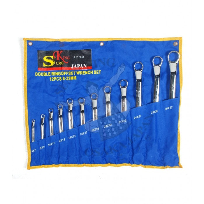 SUMO KING 12 PCS DOUBLE RING OFF SET SPANNER SET DR63212 – Techno Tools & Equipment