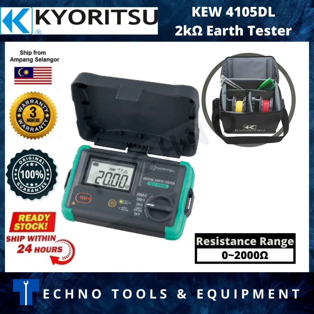 KYORITSU 4105DL Earth Tester (KEW 4105DL) – Techno Tools & Equipment