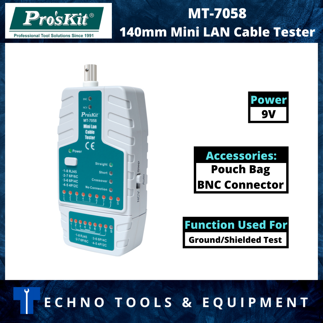 PRO'SKIT MT-7058 140mm Mini LAN Cable Tester – Techno Tools & Equipment