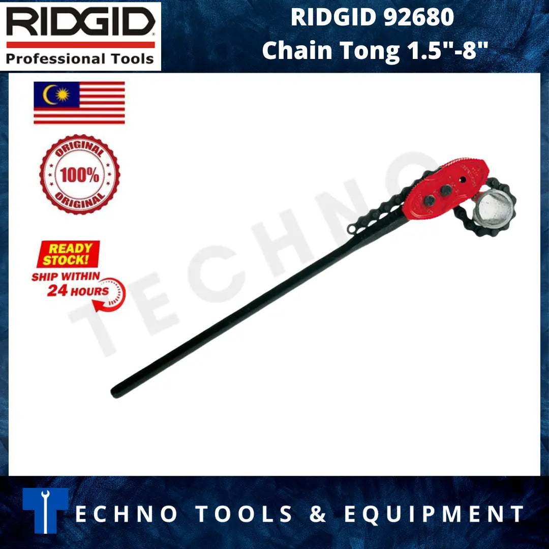 RIDGID 92680 Chain Tong 1.5"-8" – Techno Tools & Equipment