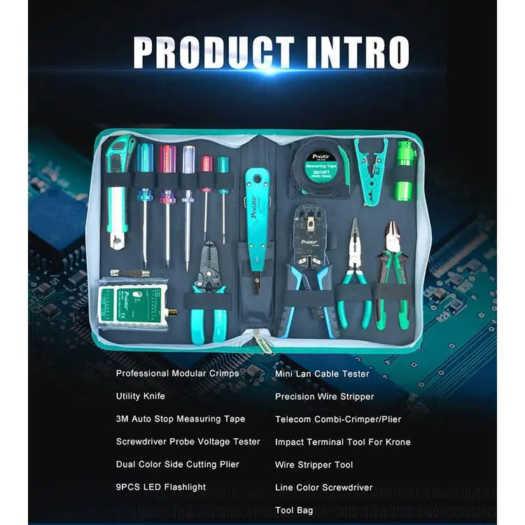 PRO'SKIT PK-4013 Network Installation Tool Kit – Techno Tools & Equipment