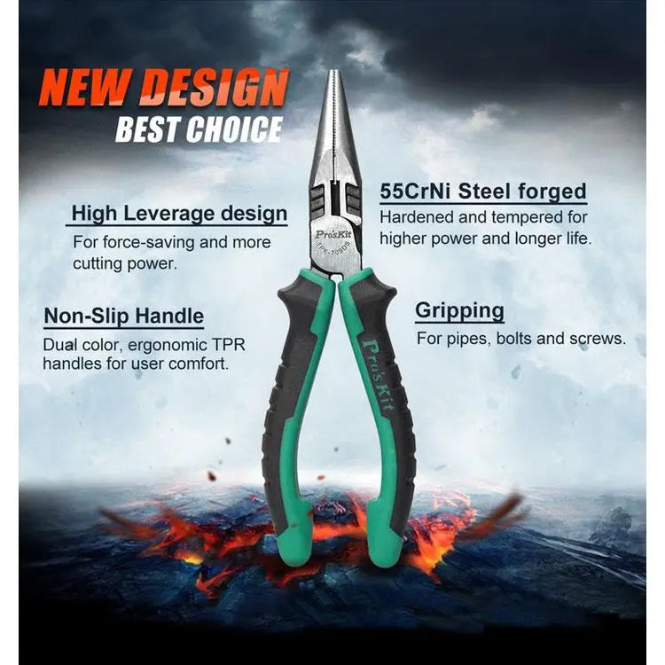 Pro'sKit 1PK-709DS Dual Color Long Nose Plier(165mm) – Techno Tools ...