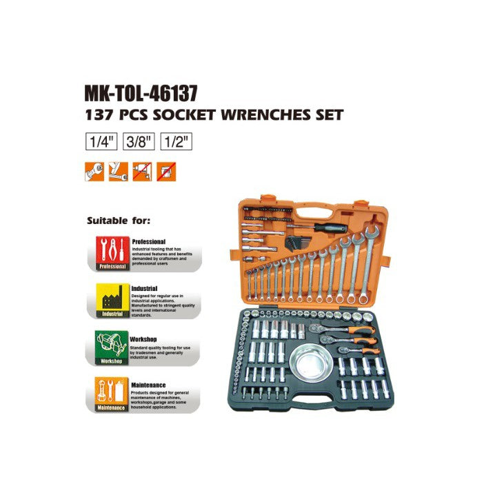MK-SET-46137 137 PCS SOCKET WRENCHES SET – Techno Tools & Equipment
