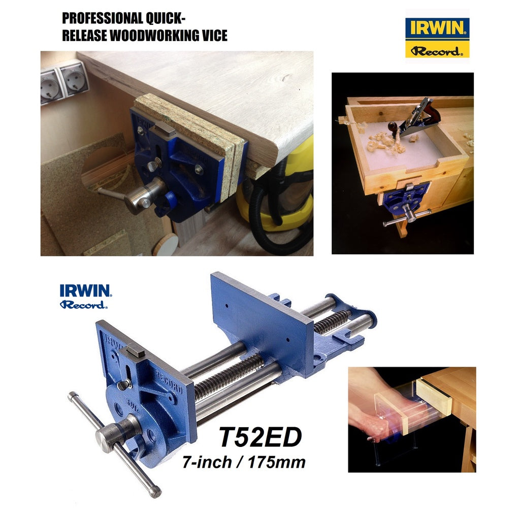 Irwin Record T52ED (7-inch / 175mm) Quick-Release Woodworking Vice ...