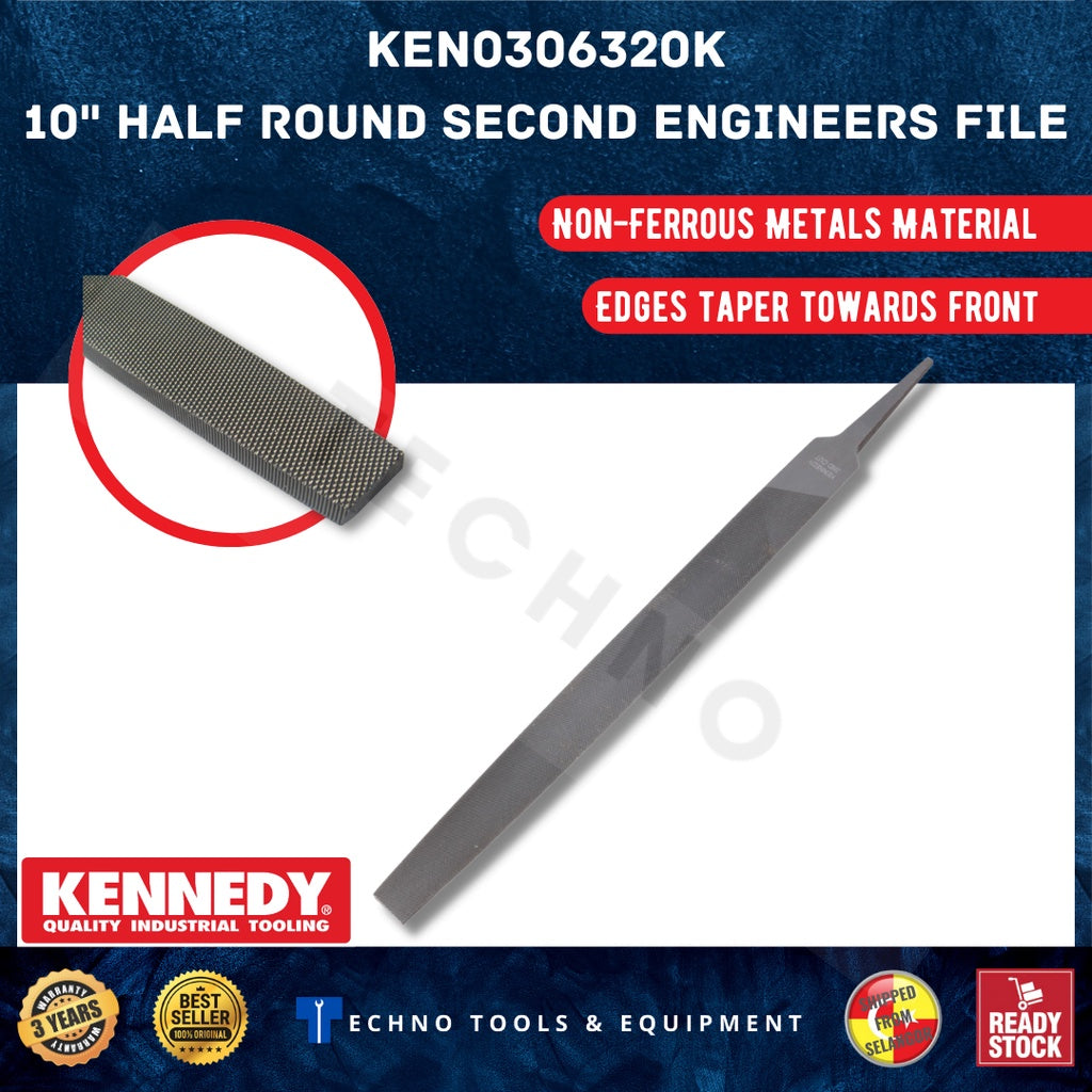 Kennedy 10" Second Cut Hand/Flat/Round/Half Round/Square/3 Square Engi – Techno Tools & Equipment